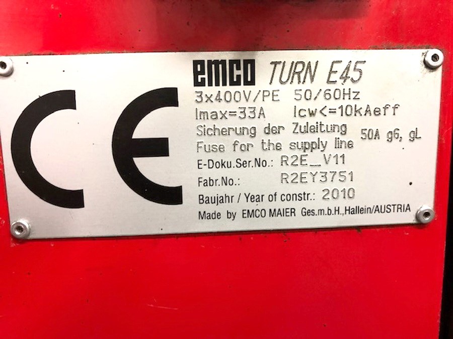 CNC Auction - EMCO - EmcoTurn E45 BigBore